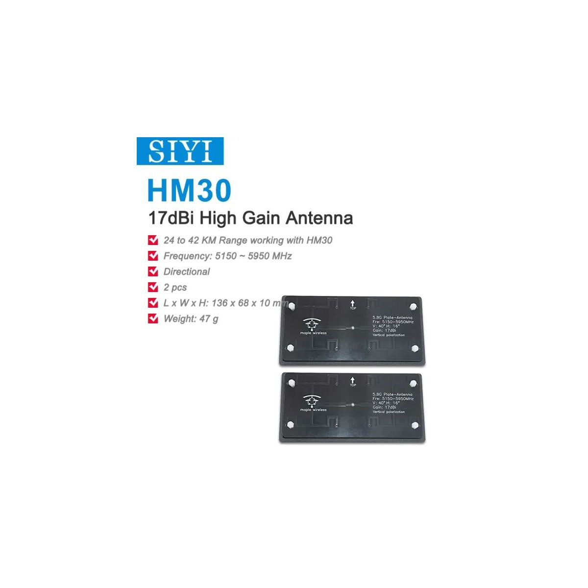 SIYI HM30 17dB High Gain Antenna Satın Al - SIYI Türkiye